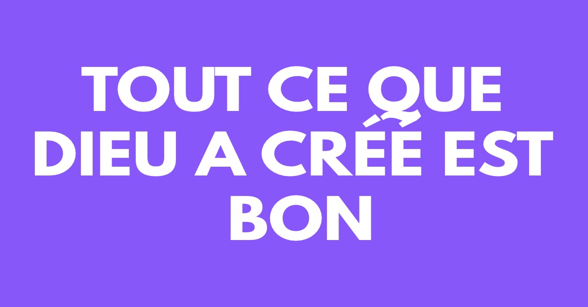 Tout ce que Dieu a créé est bon - Articles chrétiens de bénédiction